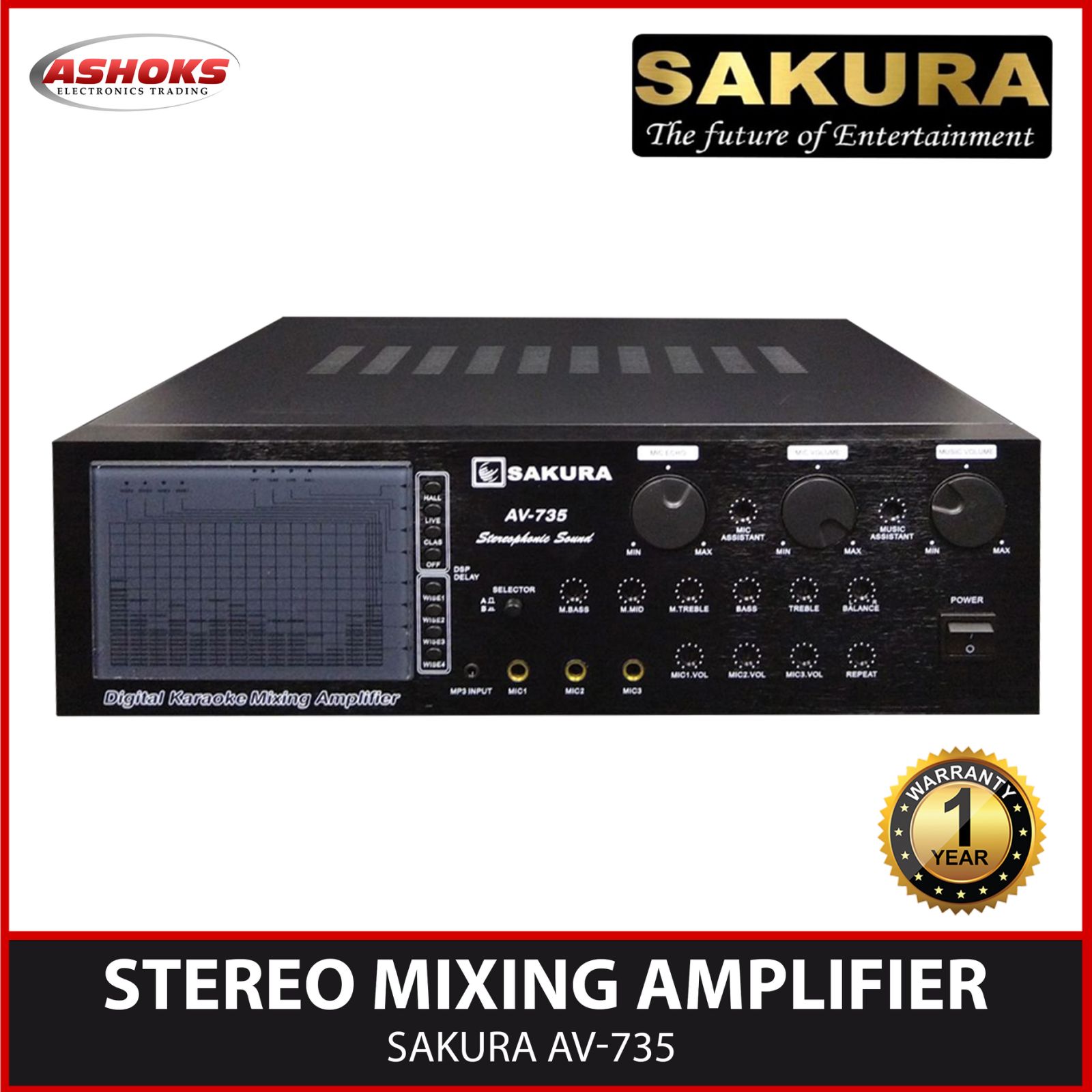 Sakura AV 735 Amplifier / Karaoke Mixing Amplifier / Sakura AV 735 ...