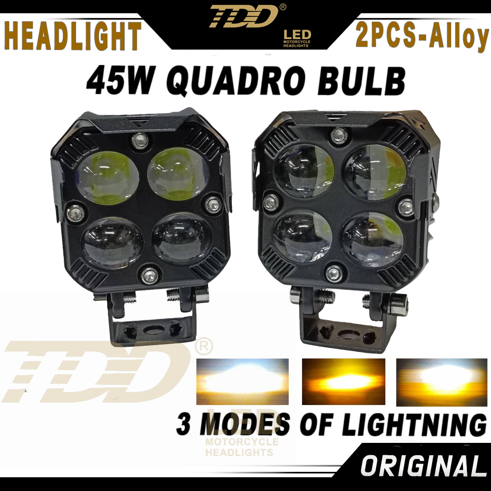 TDD Original A Pair 45W/4 QUADRO BULB Headlight Alloy 3 MODES Light ...