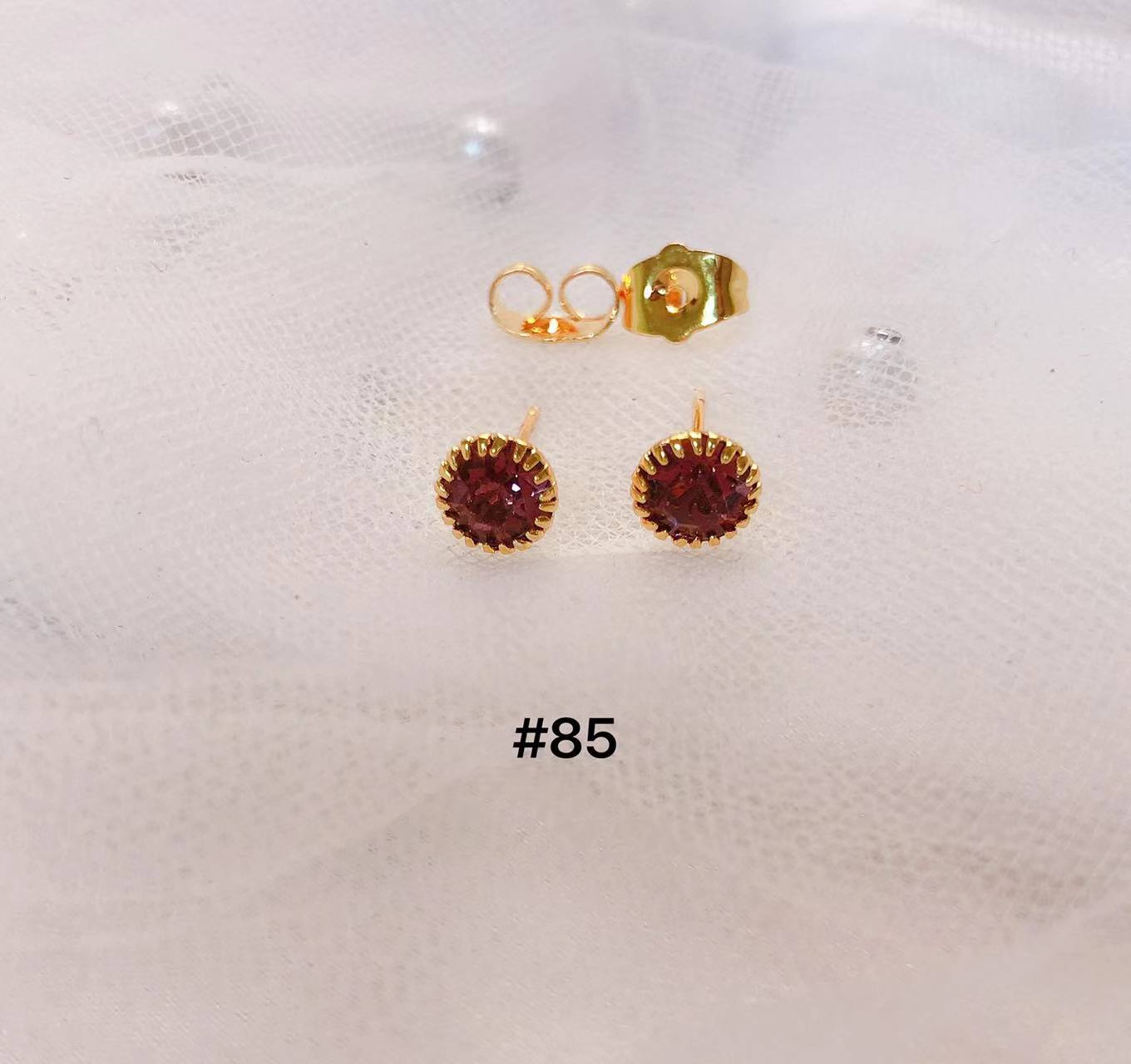 Zihang Jewelry 24K Gold Plated birthstone studs earrings for women ...