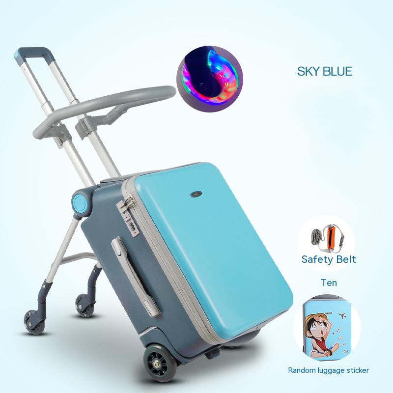 YCY Luggage luggage with child seat Baby can sit and ride lazy TSA ...