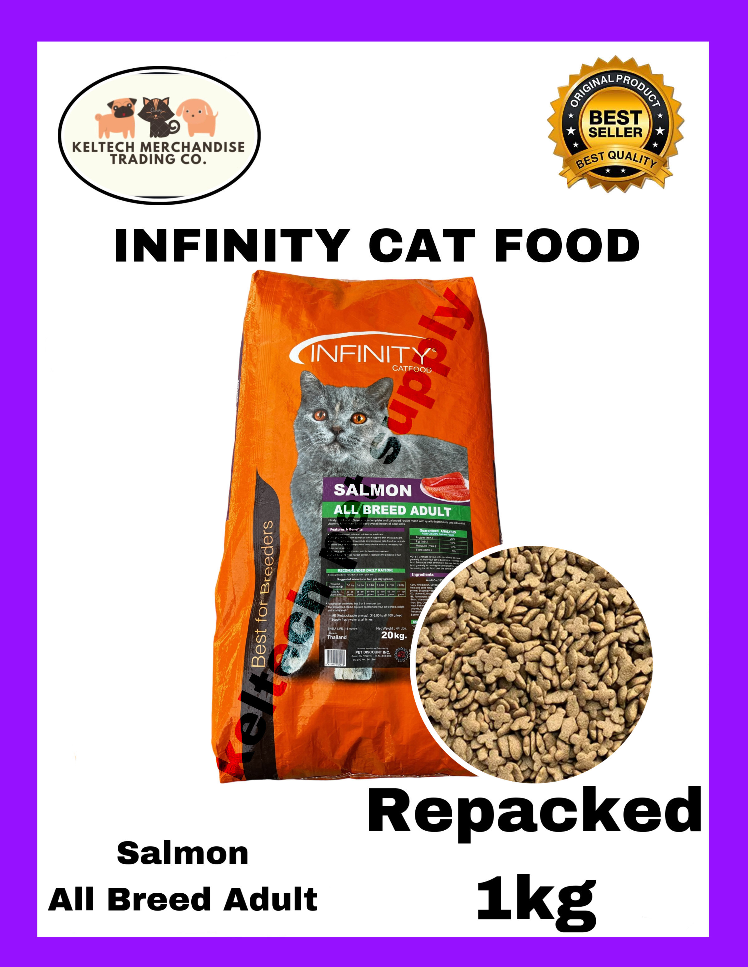 Infinity Cat Dry Food Ocean Fish for All Life Stage/Salmon for Adult ...