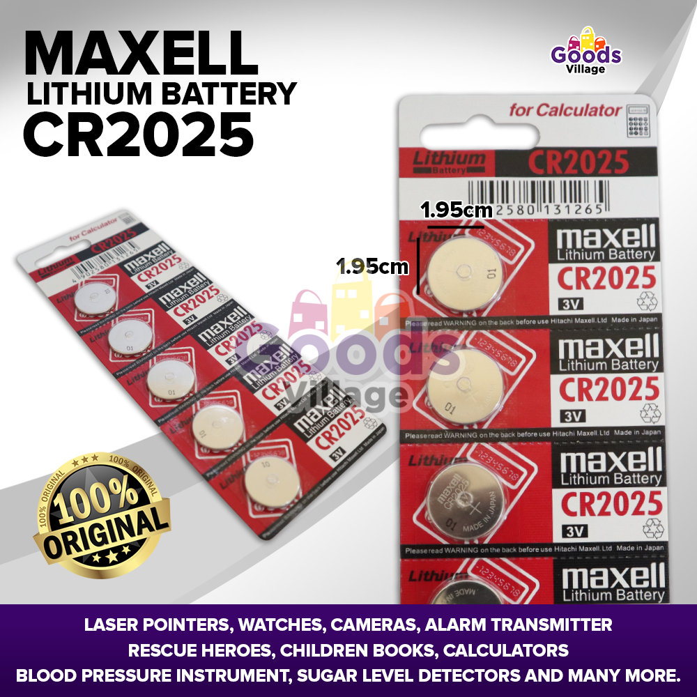 Maxell Lithium Battery CR2025 3 volts (5PCS) Laser pointers / Watches ...