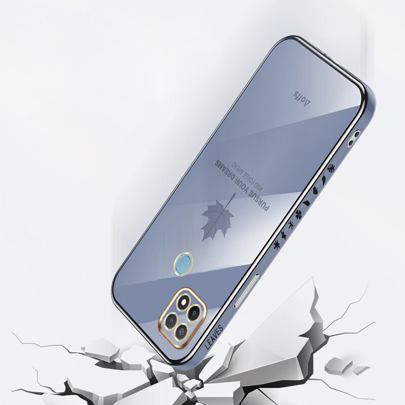 Luxury Straight Edge Plating Phone case For OPPO A15 A15S A35 2021 ...