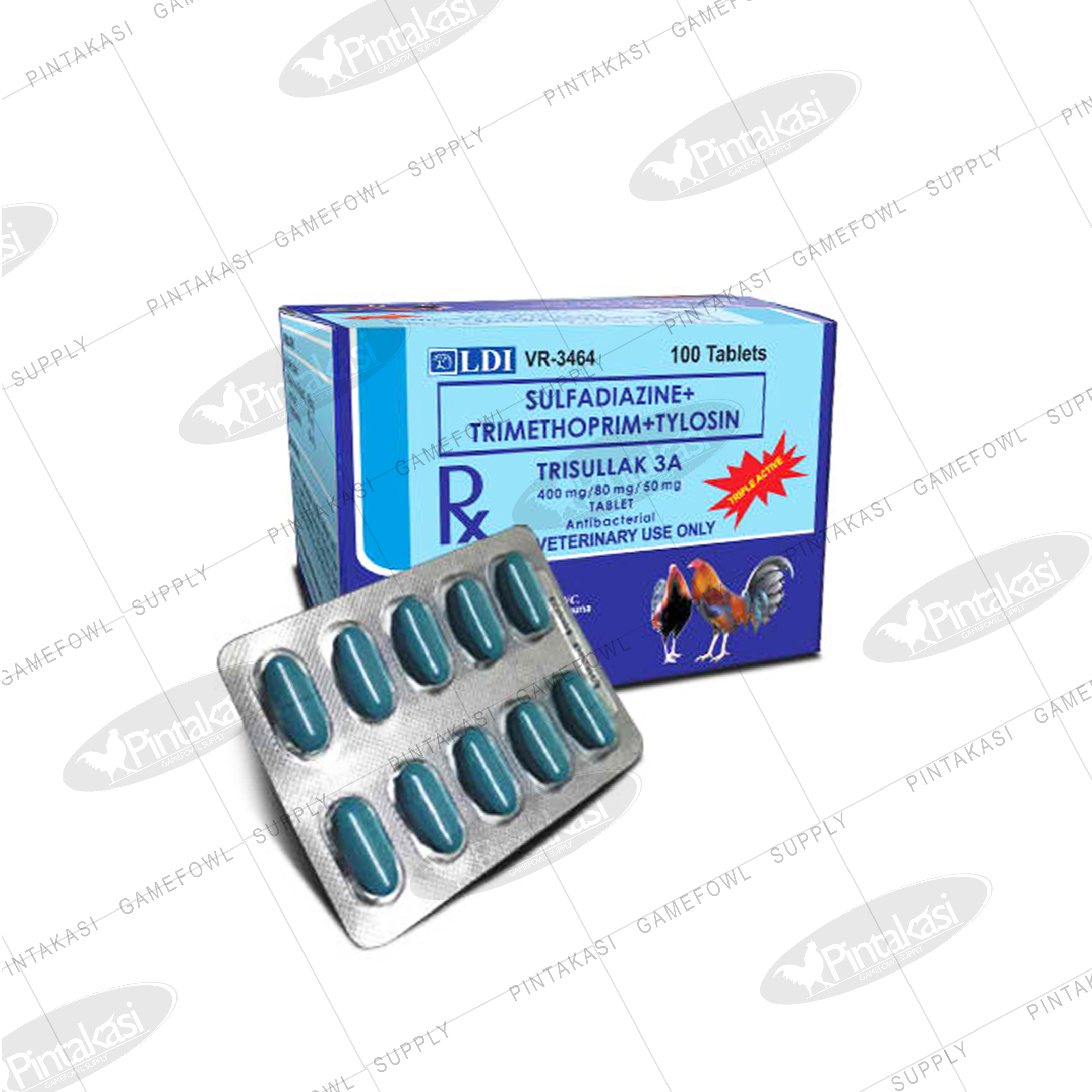 100 tablets of LDI Trisullak 3A for Gamefowl Rooster (August 2025 ...