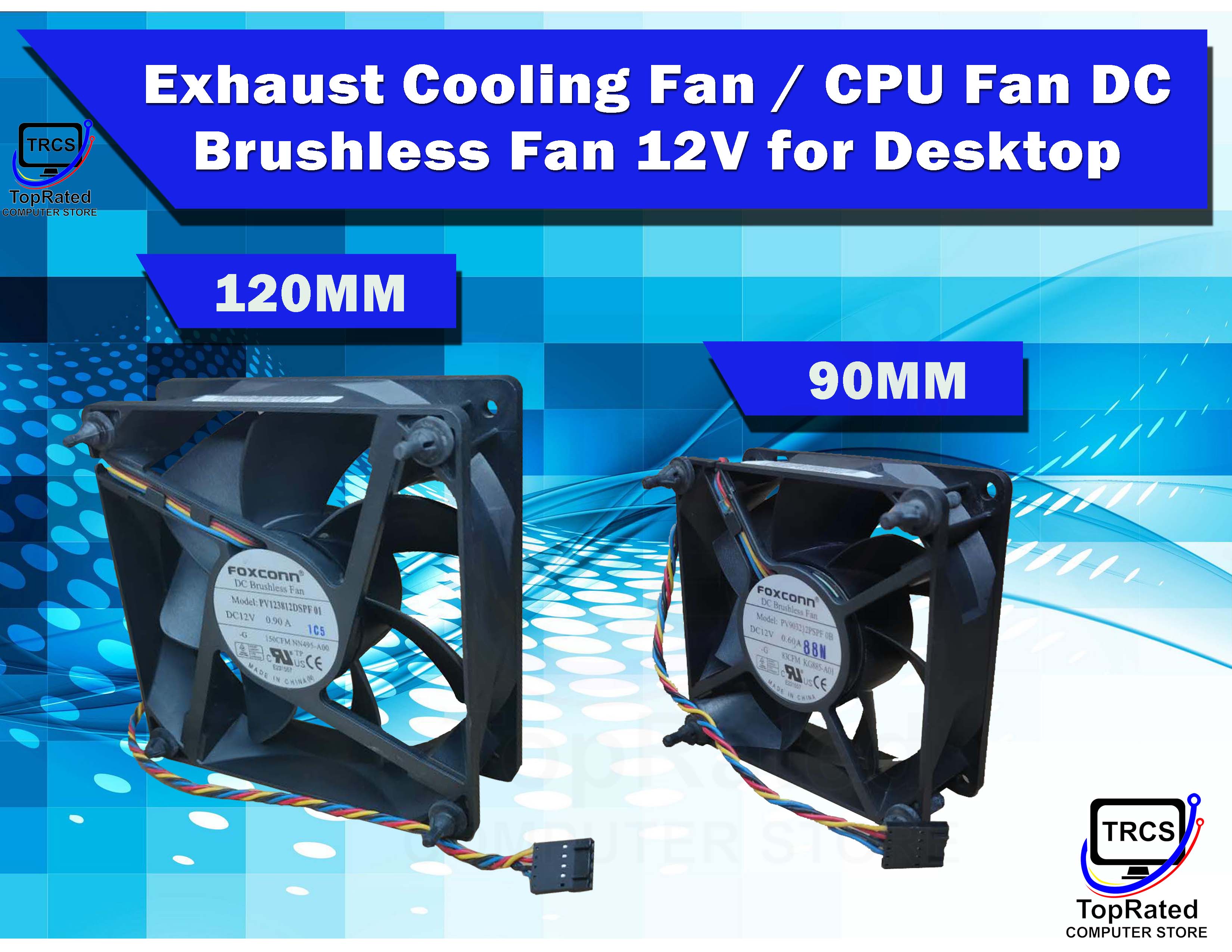 12V Exhaust Cooling Fan / CPU Fan DC Brushless Fan 12V for Desktop ...