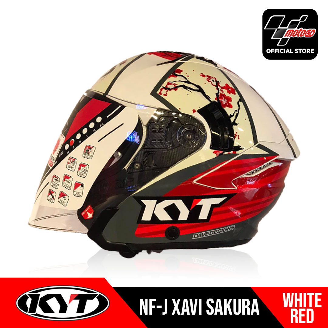KYT NFJ XAVI SAKURA DUAL VISOR OPEN FACE HELMET | Lazada PH