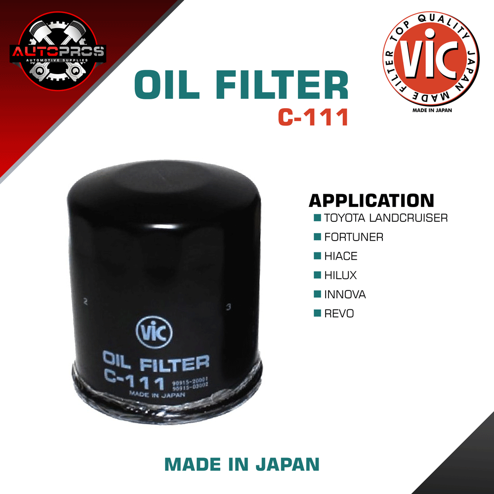 VIC C-111 Oil Filter for Toyota Revo, Fortuner, Hiace, Hilux, Innova ...
