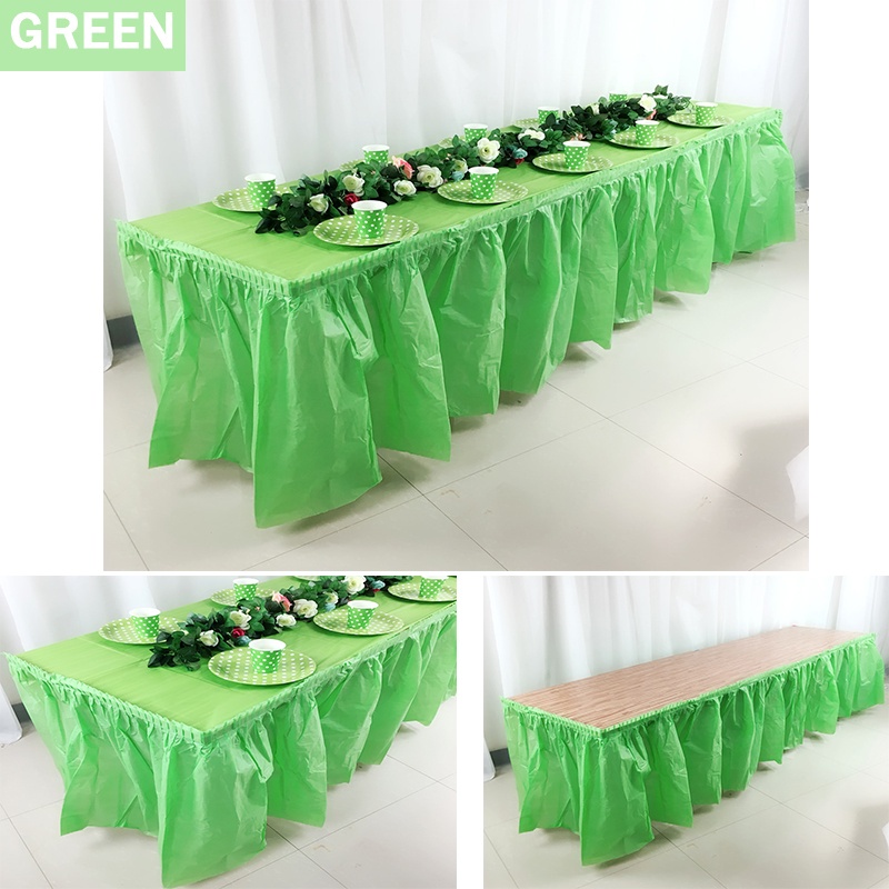 Disposable Table Skirt/Table Cloth Plastic PEVA Table Skirts Cover for ...
