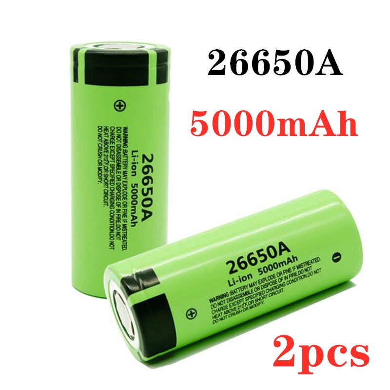 Panasonic 26650 battery 5000mAh 3.7V 50A Li-ion rechargeable battery ...
