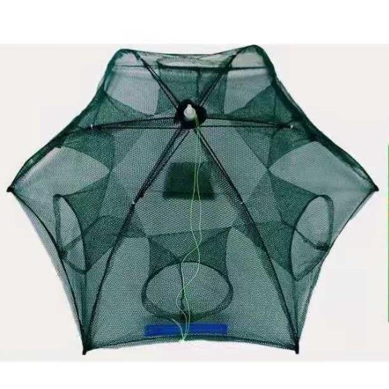 COD 4/6/8/12/16/20 hole foldable automatic fishing net prawn cage nylon ...