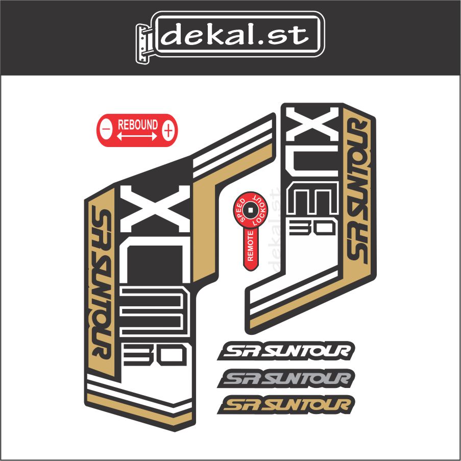 SR Suntour xcm 30 ( bike fork decals / fork sticker with gloss laminate ...