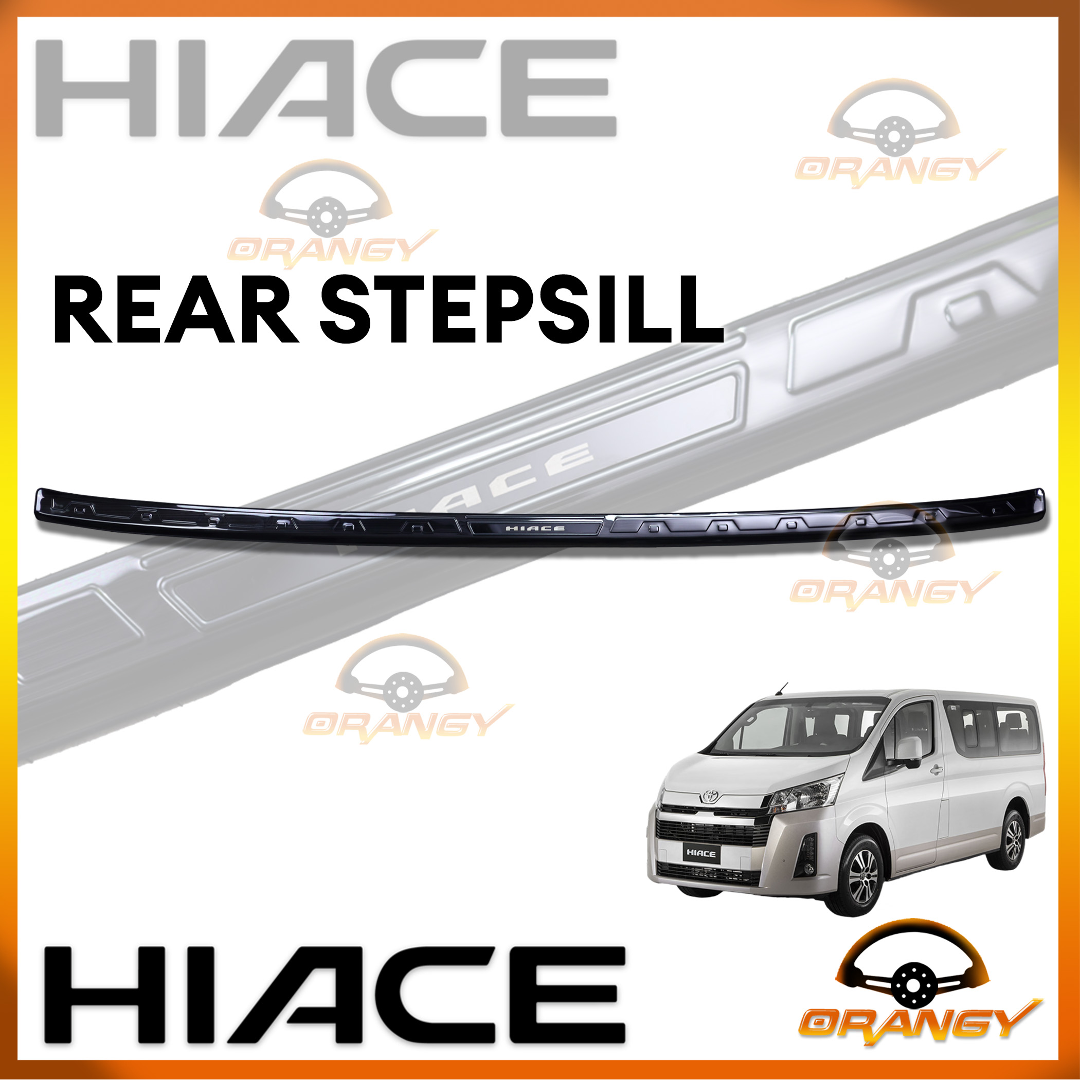 Toyota HiAce 2019 to 2023 OEM Rear Stepsill / Rear Bumper Guard Black ...