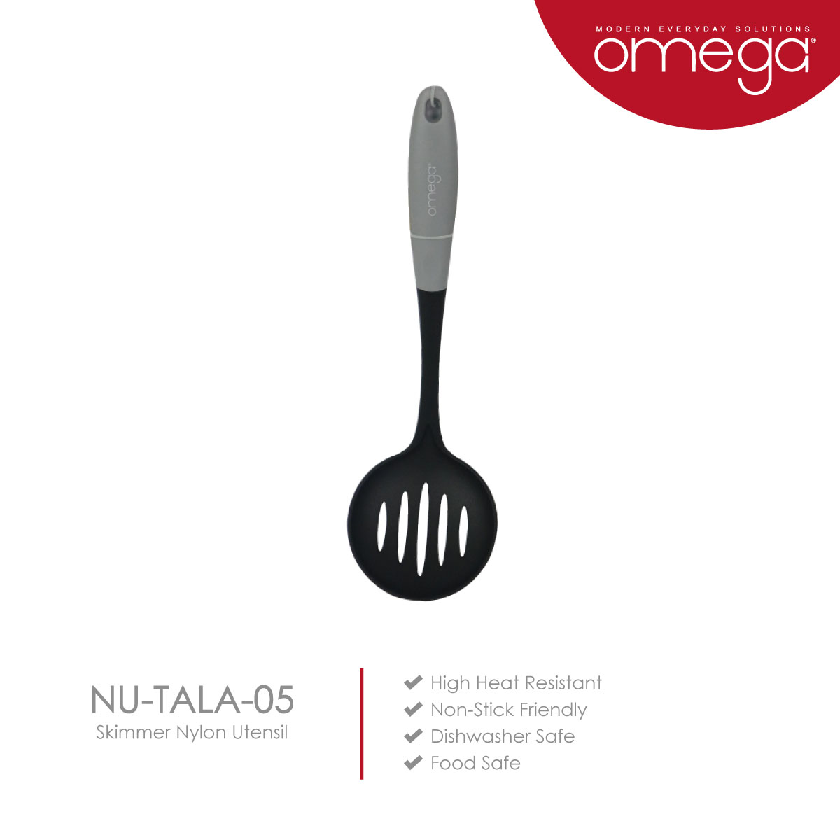 Omega Tala Nylon Skimmer Kitchen Utensil | Ergonomic Grip, Heat ...