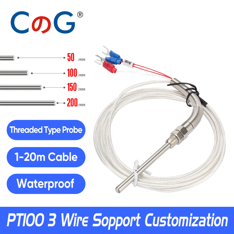 CG WZPT-03 PT100 M8 Threaded Type Probe Temperature Sensor Thermocouple ...