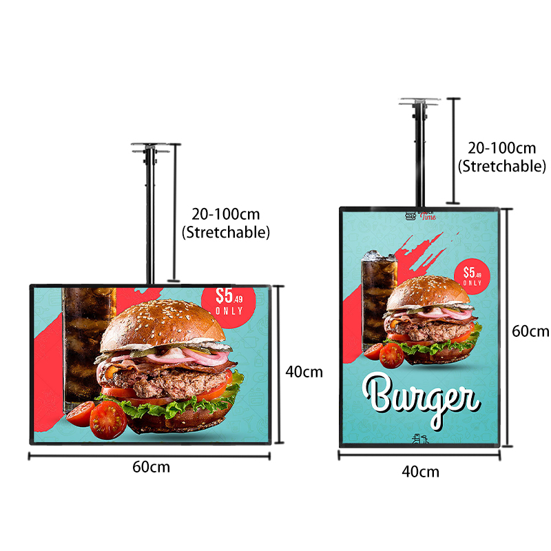 LED billboard display With telescopic boom hanging menu board display ...