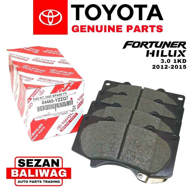 ORIGINAL TOYOTA FRONT BRAKE PAD SET FORTUNER HILUX 4X4 2012-2015 04465 ...