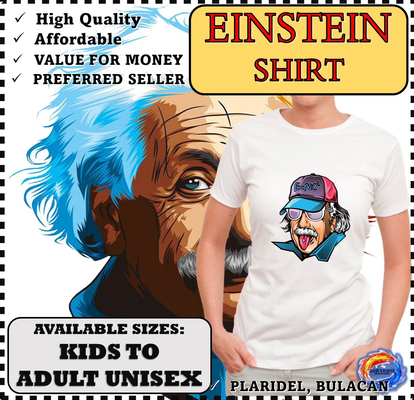 JOHNBHIE | ♡ ALBERT EINSTEIN SHIRT COTTON SPANDEX SUBLIMATION GRAPHIC ...