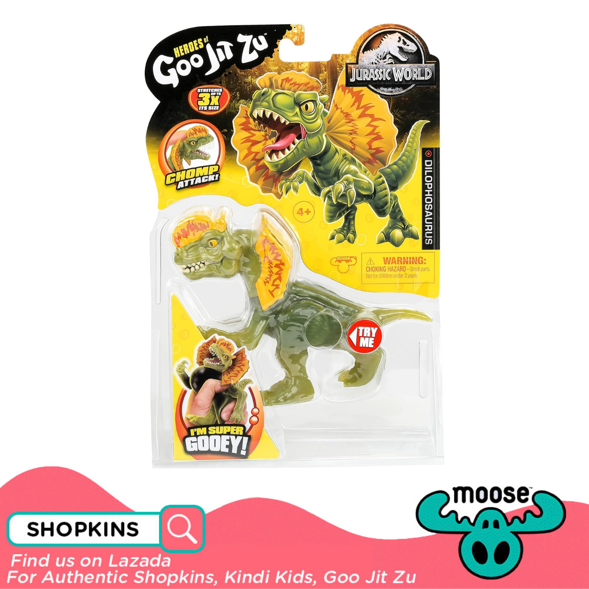 Heroes of Goo Jit Zu S5 Jurassic World Hero Pack 4" Stretchy & Squishy ...