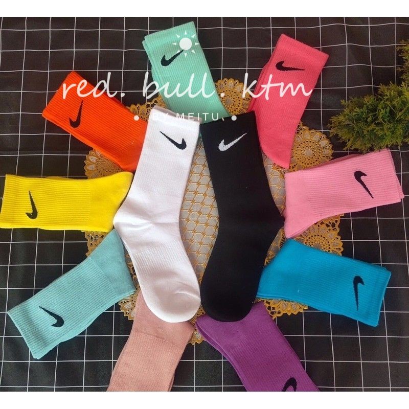IVY SOCKS HIGH QUALITY Rainbow Color Swoosh High Basketball Socks ...