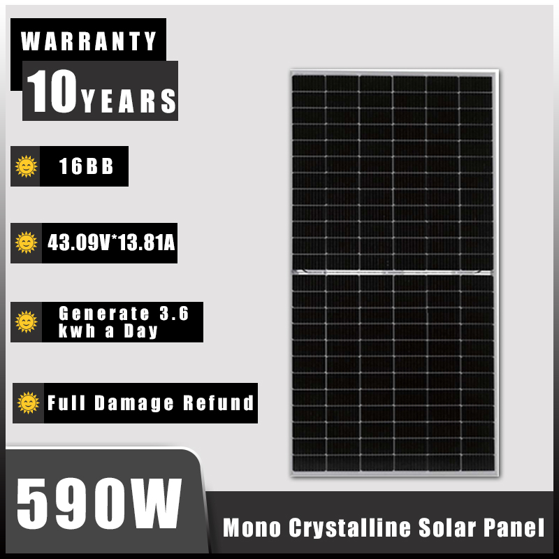 Solar Panel 【Dual Glass 590 Watts】New Monocrystalline Silicon 590W ...
