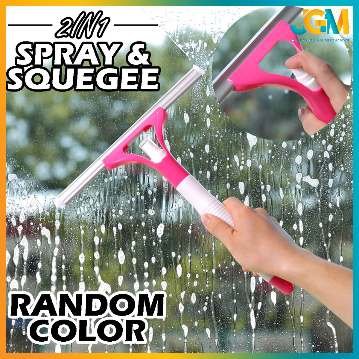 2 in 1 Glass Wiper Window Cleaner with Spray Multi-Functional Window ...