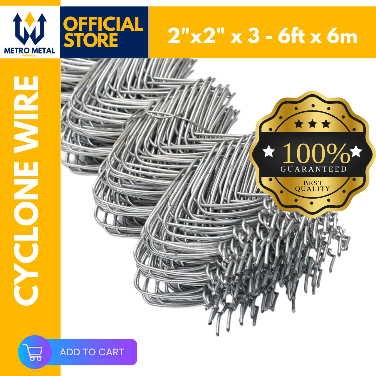 Cyclone Wire Mesh 6 meters long 6 ft Tall (2.2mm) | Lazada PH