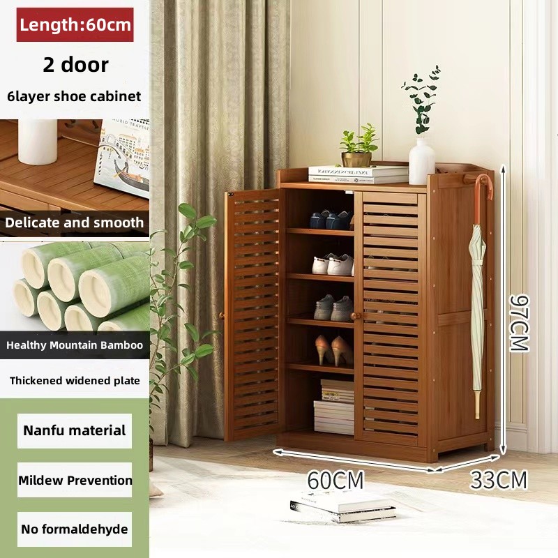 Shoe Cabinet Wooden with Door Multi-Functional Shelf Shoe Storage ...