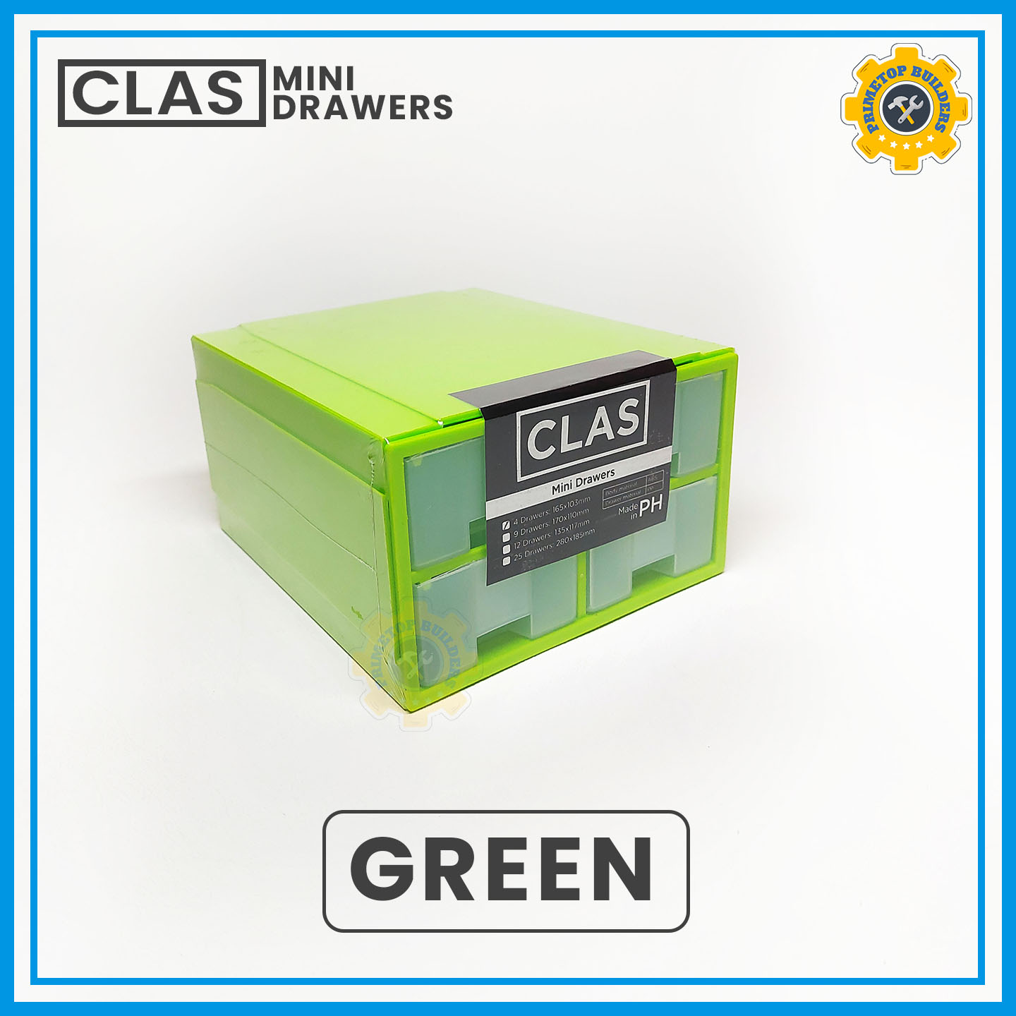 Clas 4 Mini Drawer Cabinet Plastic Storage Organizer (Black/White/Gray ...