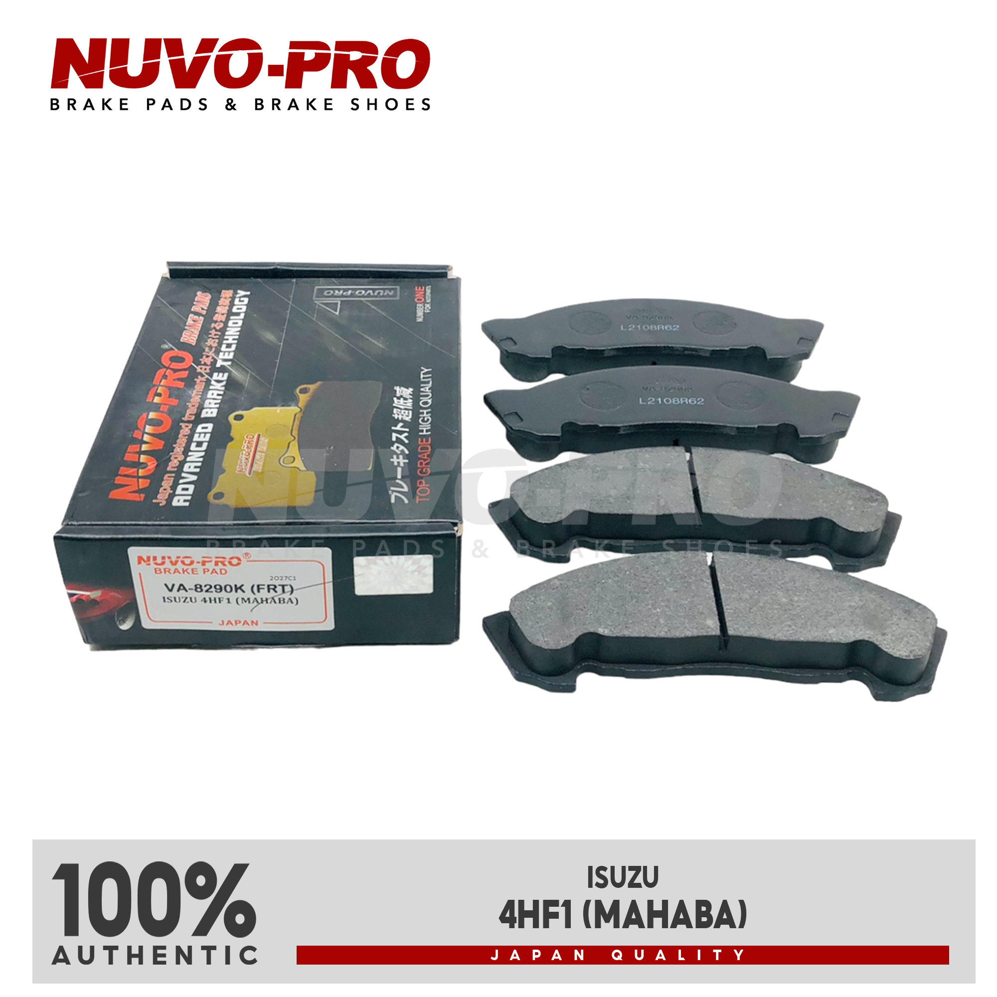 Nuvo-Pro Front Brake Pad Isuzu 4HF1 MAHABA VA-8290K 1 Set | Lazada PH