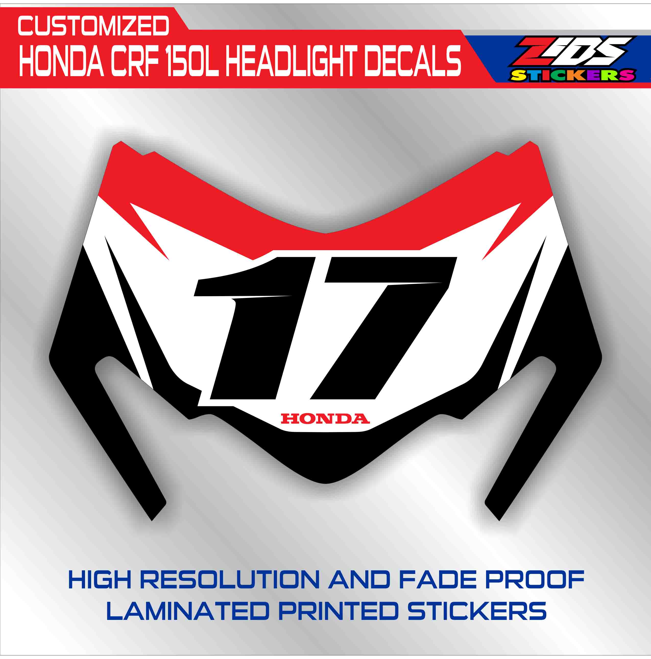 HONDA CRF 150L NUMBER PLATE DECALS CUSTOMIZED | Lazada PH