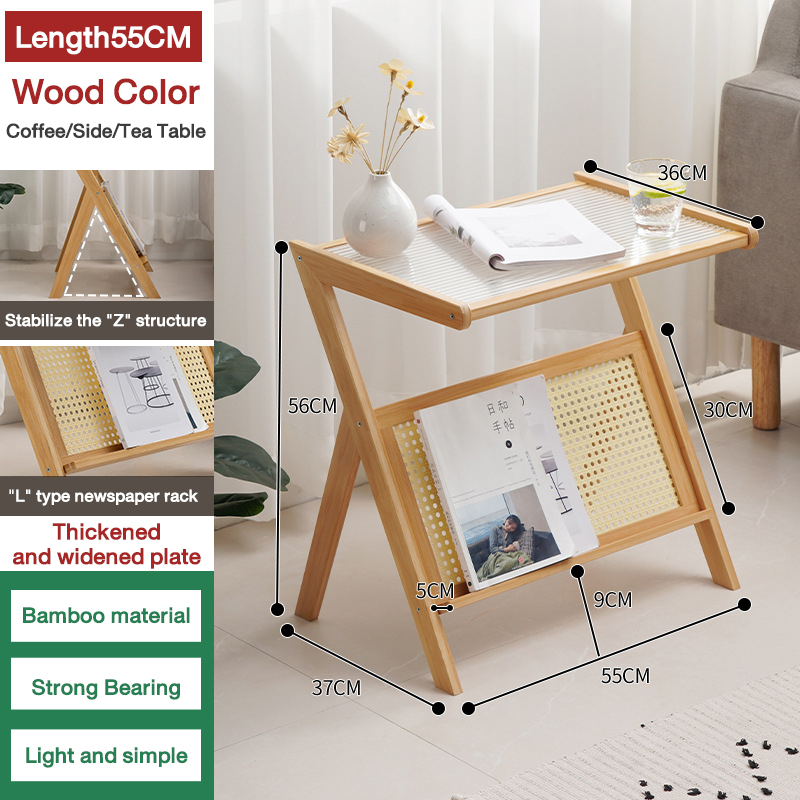 Ditto Bamboo Coffee Table With Glass Side Table Bedside Table Vintage ...
