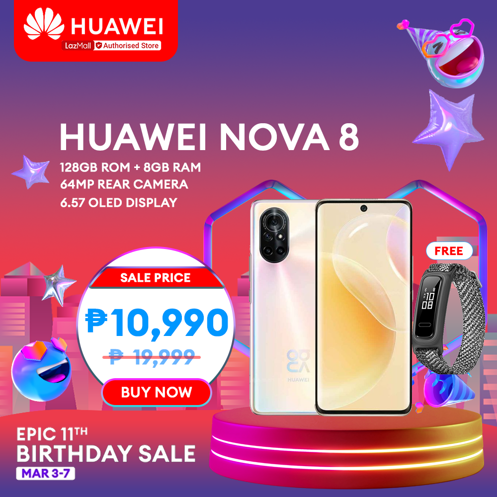 HUAWIE nova 8 128GB ROM + 8GB RAM 3800 mAh | with Free HUAWEI Band 4e ...