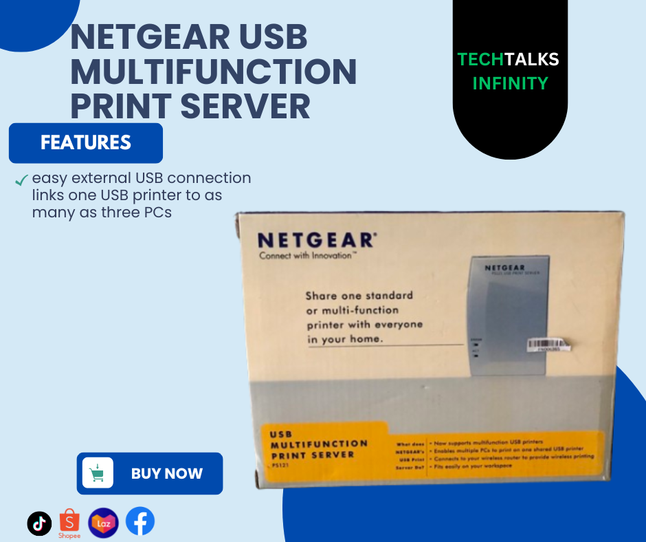 NETGEAR PS121 USB Print Server With Power Adapter | Lazada PH