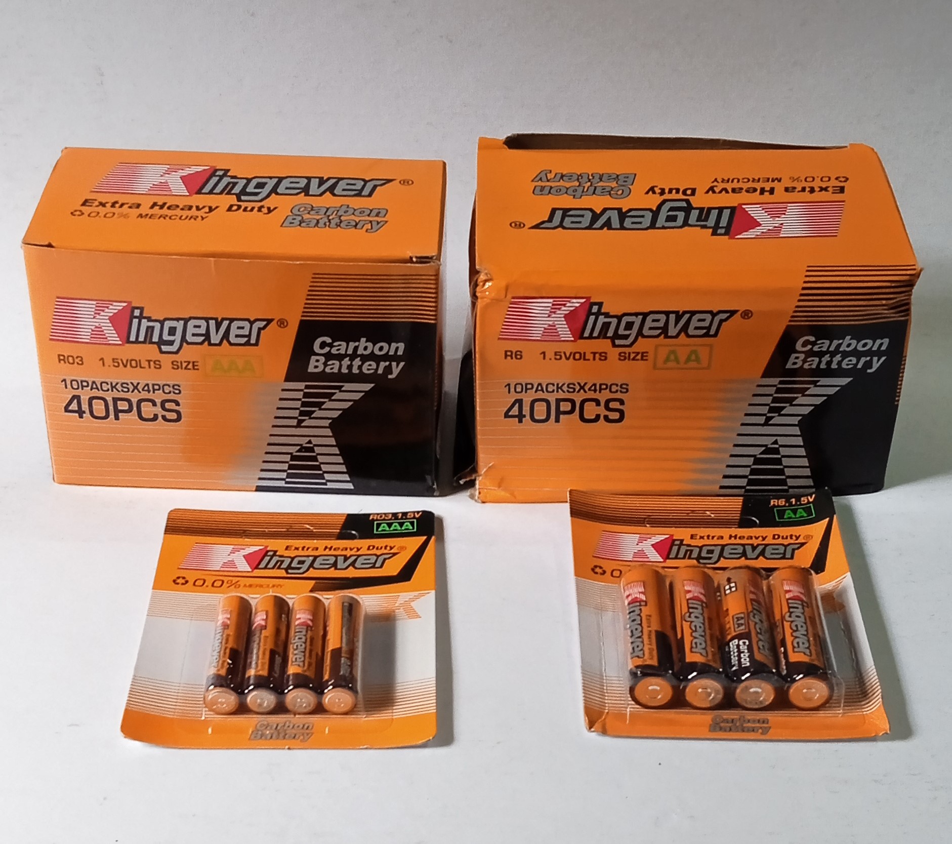 KING EVER BATTERY AAA AND AA 10PACKS OR 40PCS IN A BOX PER SIZE/EXTRA ...
