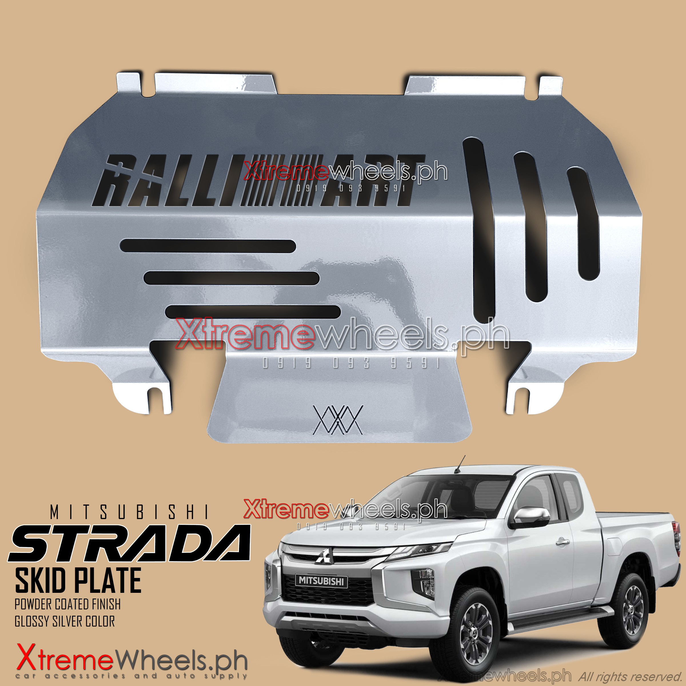 Mitsubishi Strada 2019-2023 Silver Hard Steel Engine Under Cover skid ...