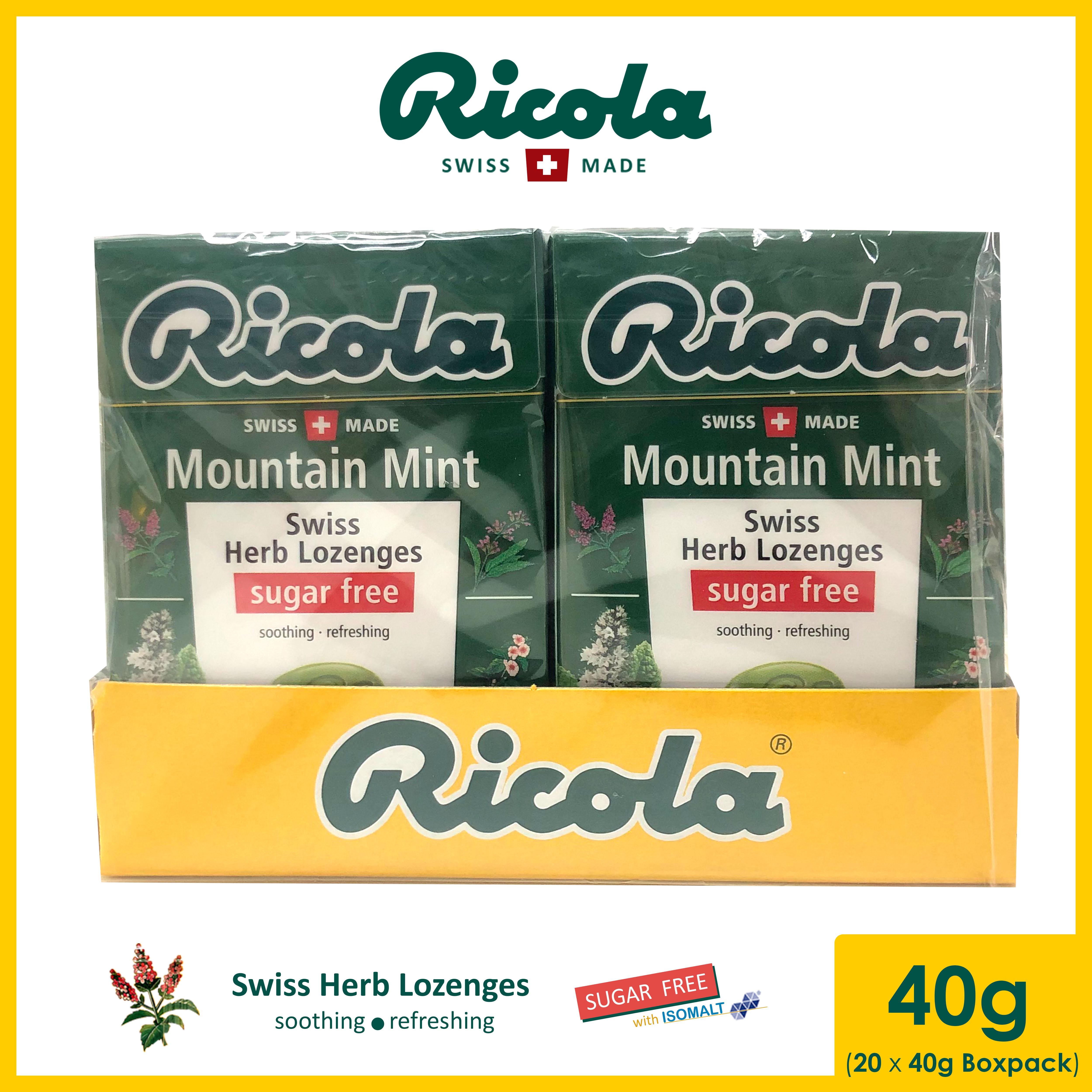 Ricola Mountain Mint Sugar Free (20 x 40g Boxpack) | Lazada PH