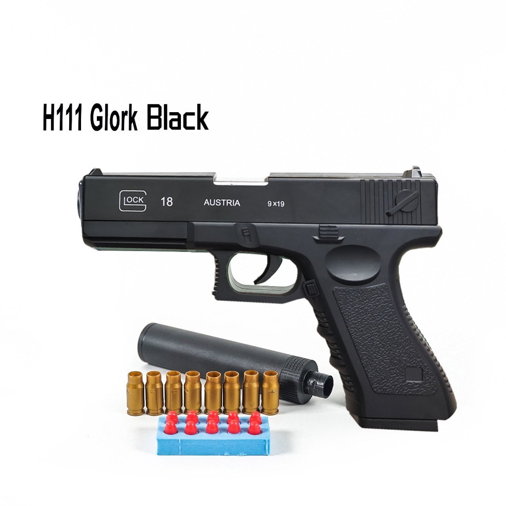 Glock soft bullet toy gun recoil Glock soft bullet manual toy gun with ...