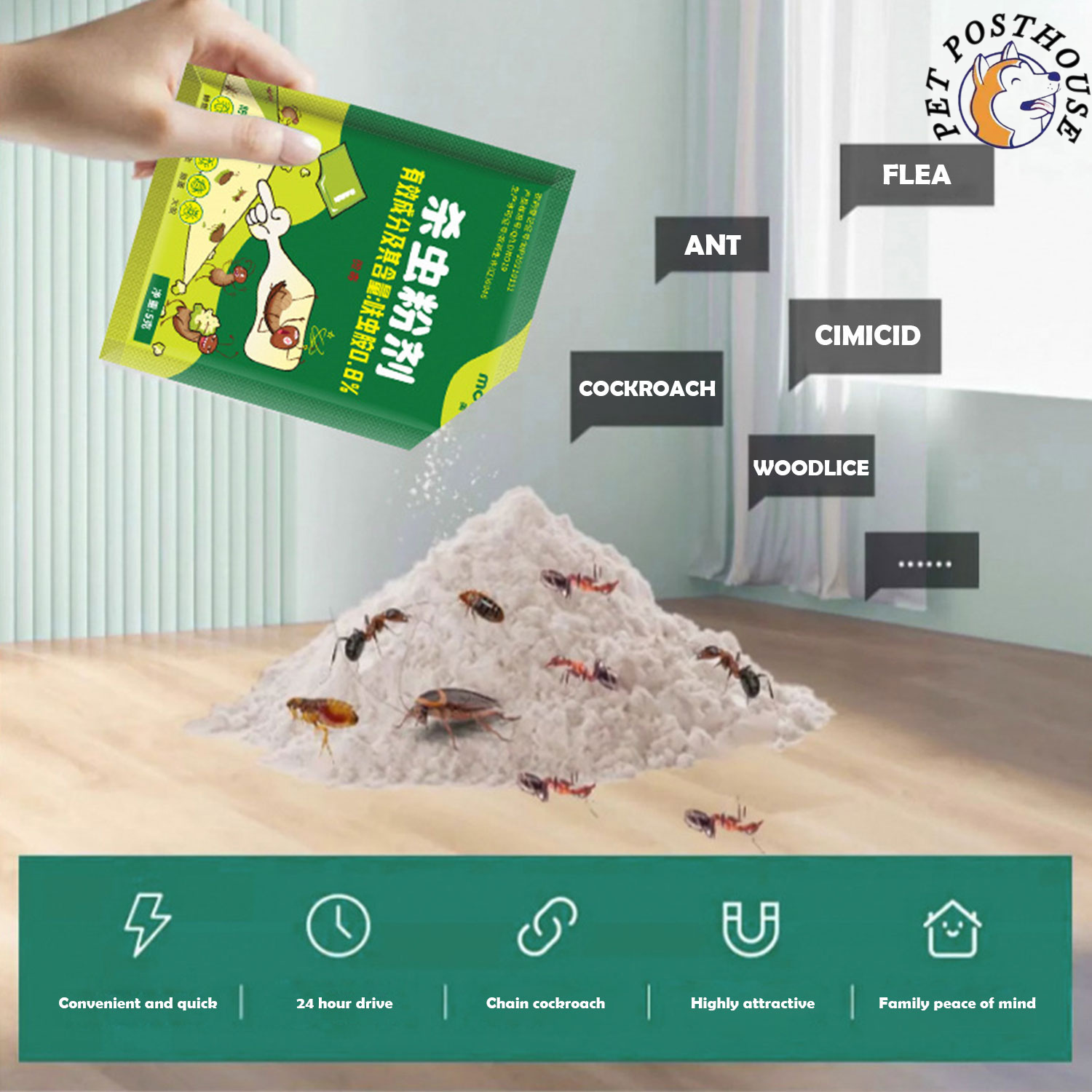 Insecticide powder for killing cockroaches, fleas, bedbugs, ants, and ...