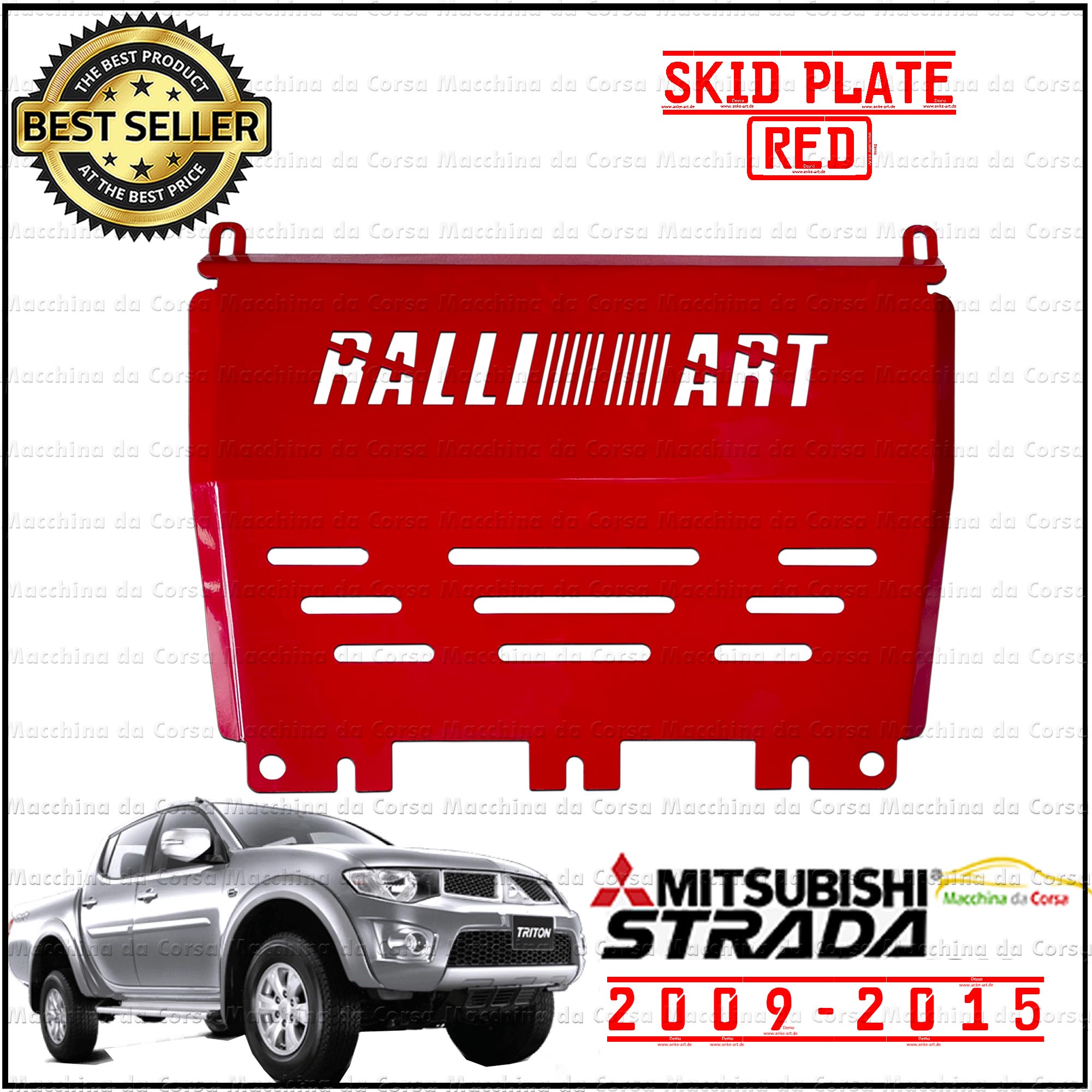Mitsubishi Strada 2009-2015 Skid Plate (Red) | Lazada PH