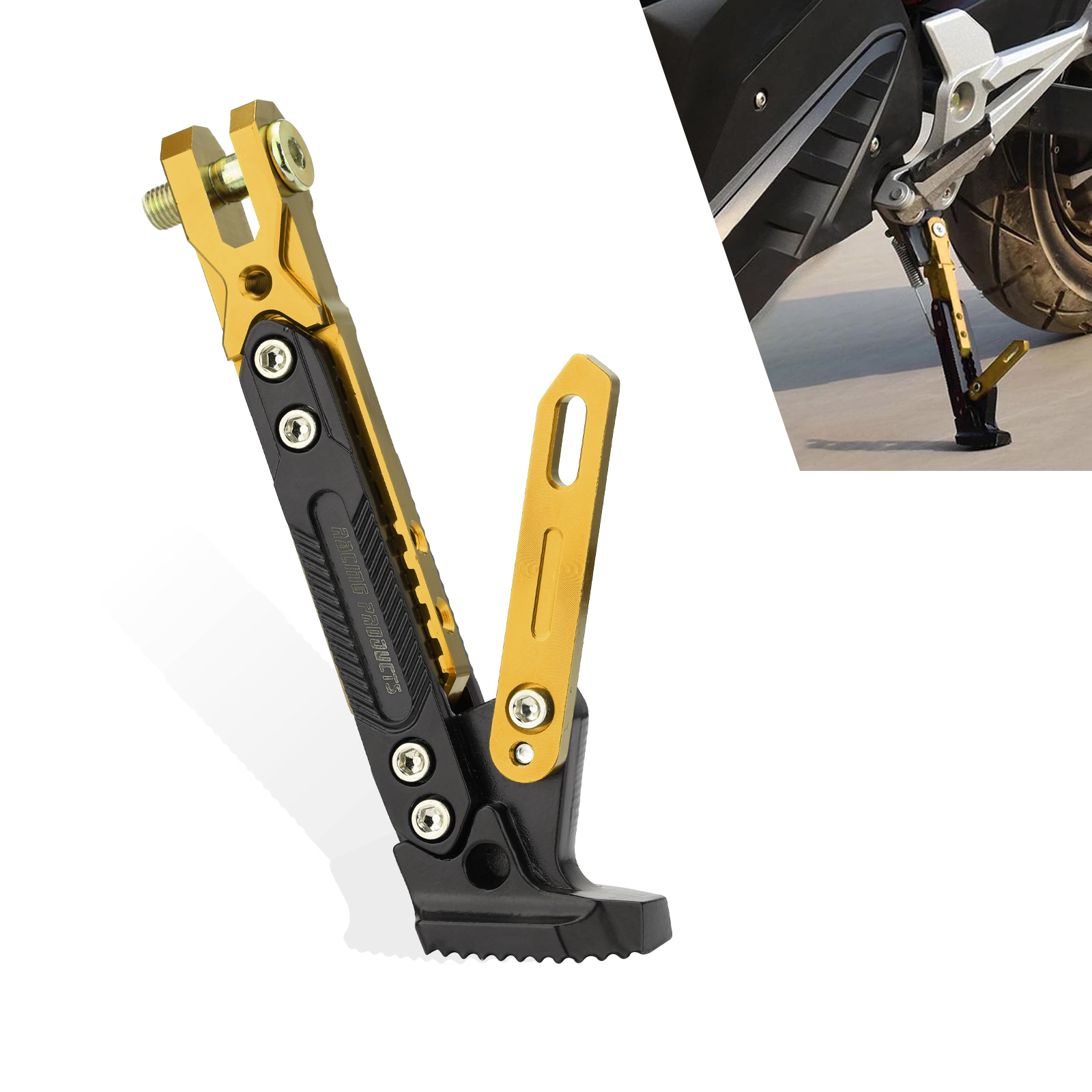 1 pcs Side Stand CNC Full Aluminum Alloy Adjustable Foot Kickstand ...