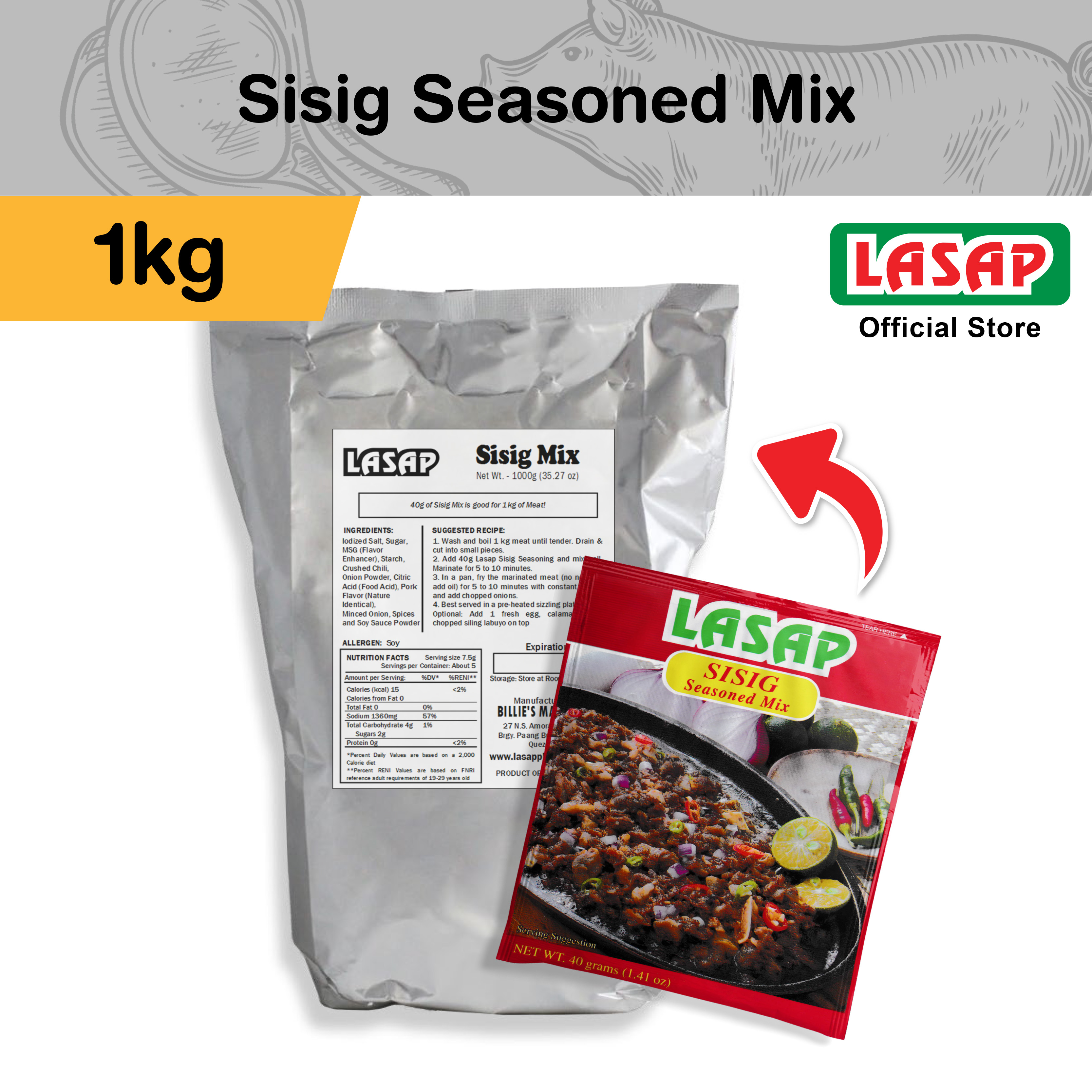 Lasap Sisig Seasoning Food Mix 1kg (Institutional) | Lazada PH