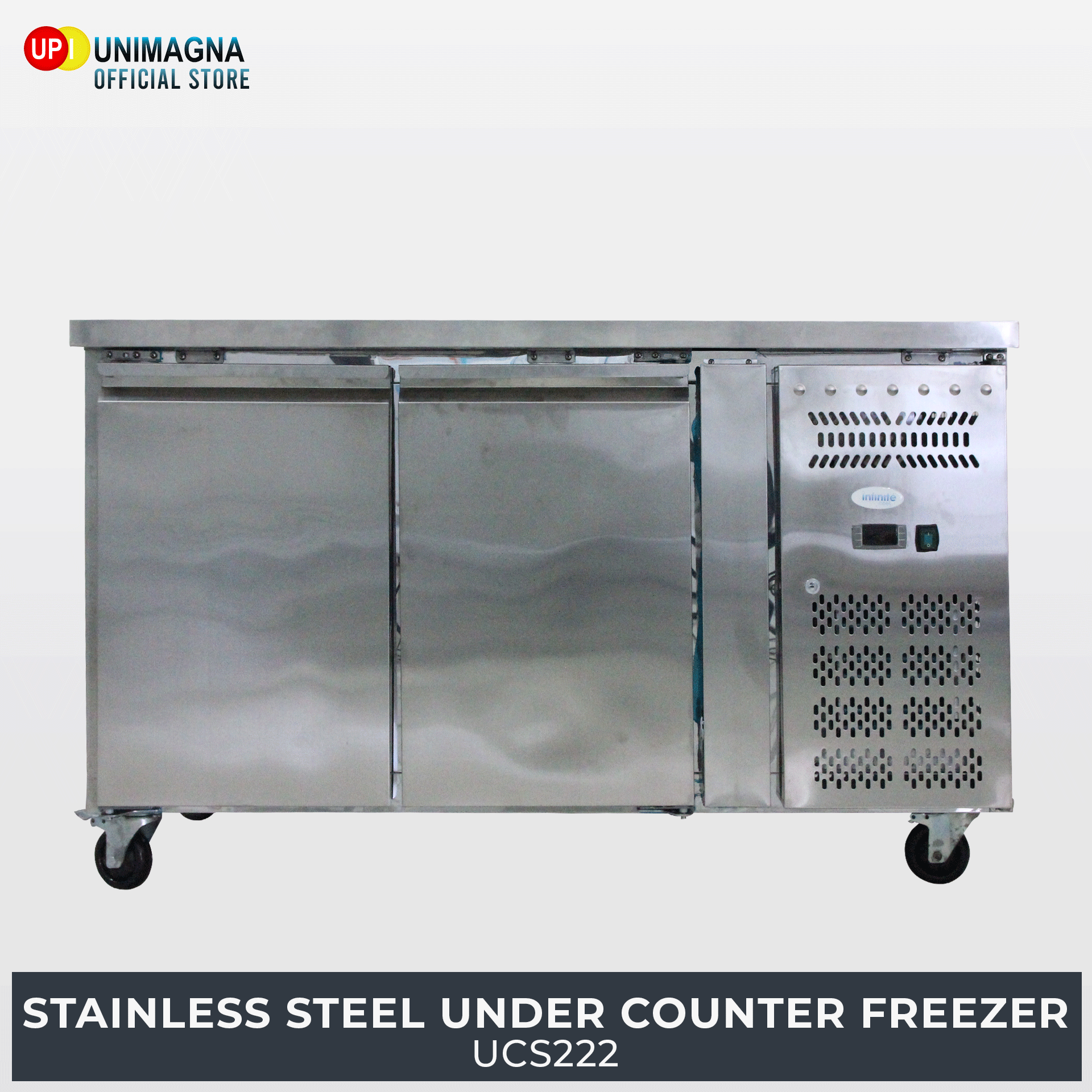 Infinite Cool UCS222 Two Door Stainless Steel Under Counter Freezer l 2 ...