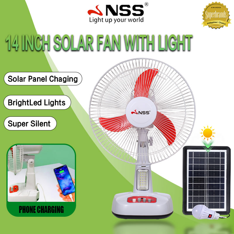 Nss 14 Inch Solar Electrifan Fan Portable Electric Fan Rechargeable Fan ...
