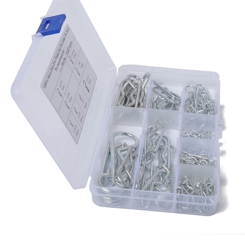 100PCS M1 M1.2 M1.5 M1.8 M2 M2.5 Steel R Type Spring Cotter Pin Wave ...