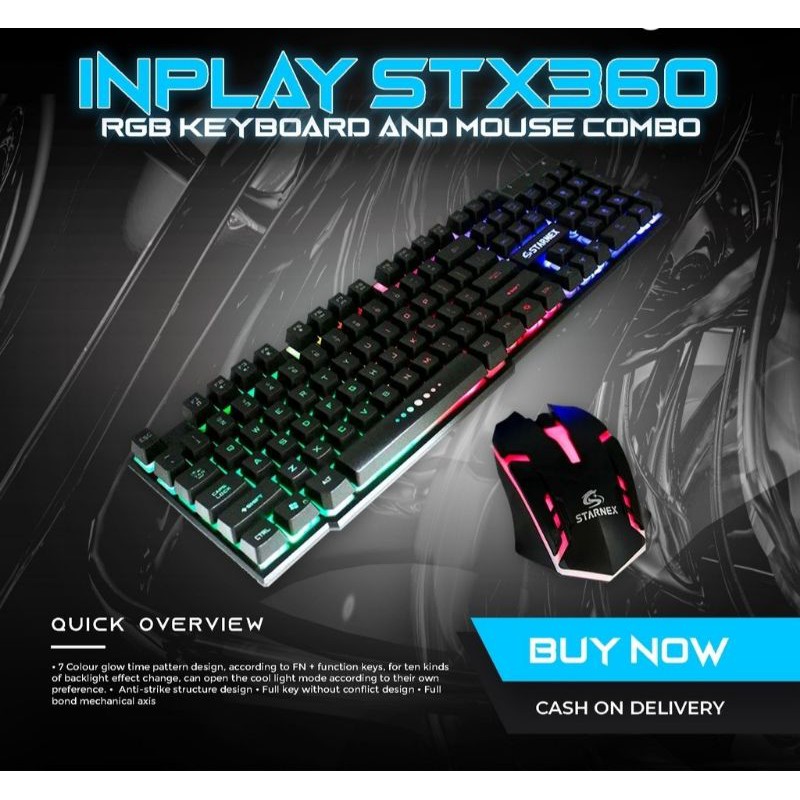 Inplay STX 360 Keyboard Mouse Combo Black RGB Light ALM Enterprise ...