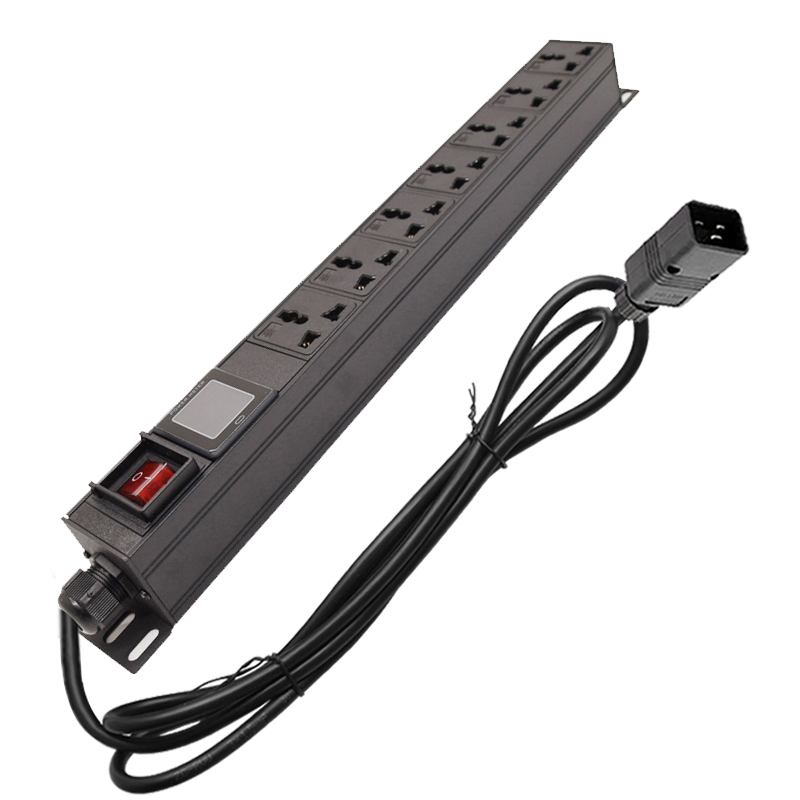 Server rack cabinet PDU Power Strip With Watt Meter Power Meter Switch ...
