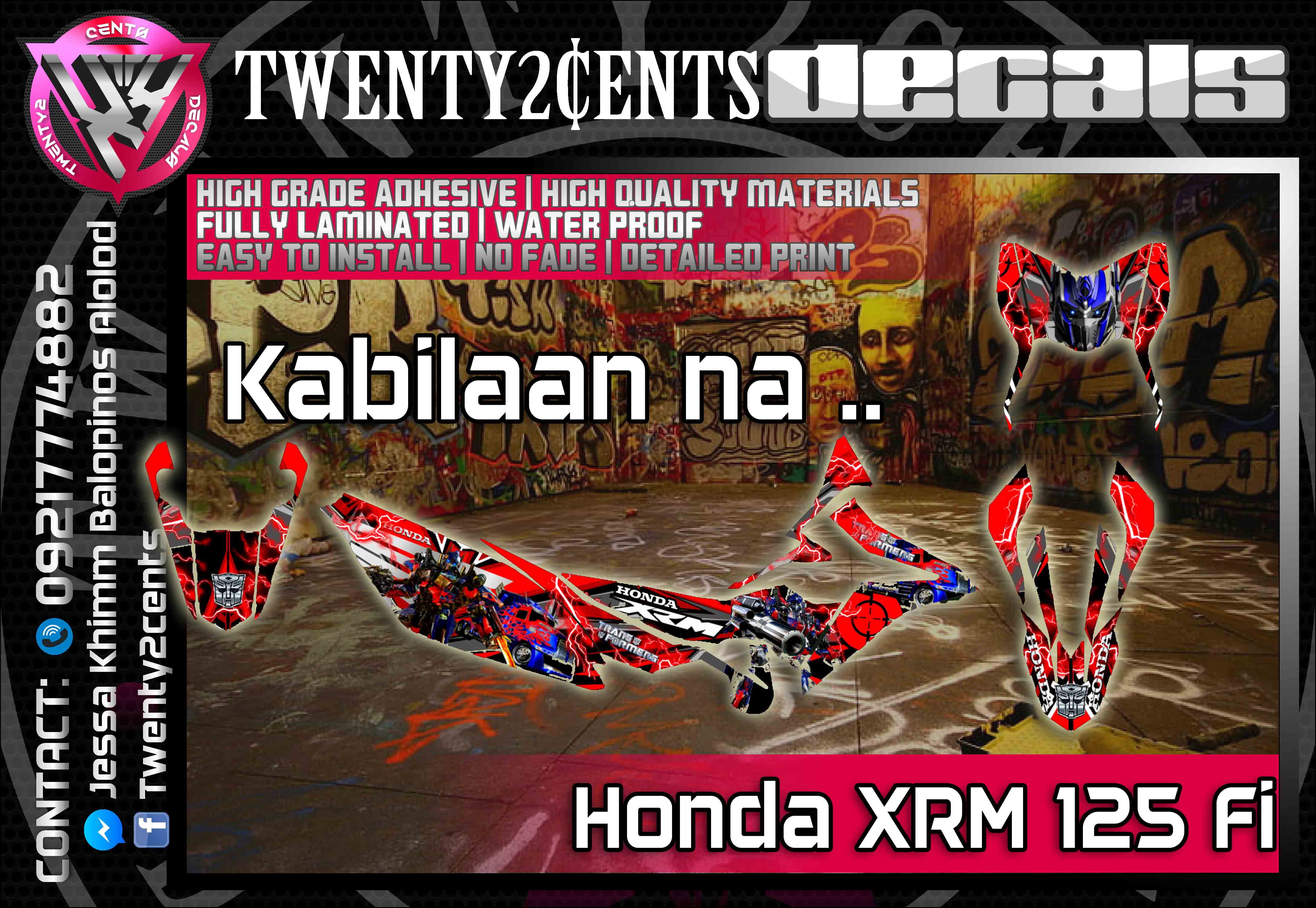 Honda XRM 125 fi Sticker / Decals red optimus transformer autobots ...