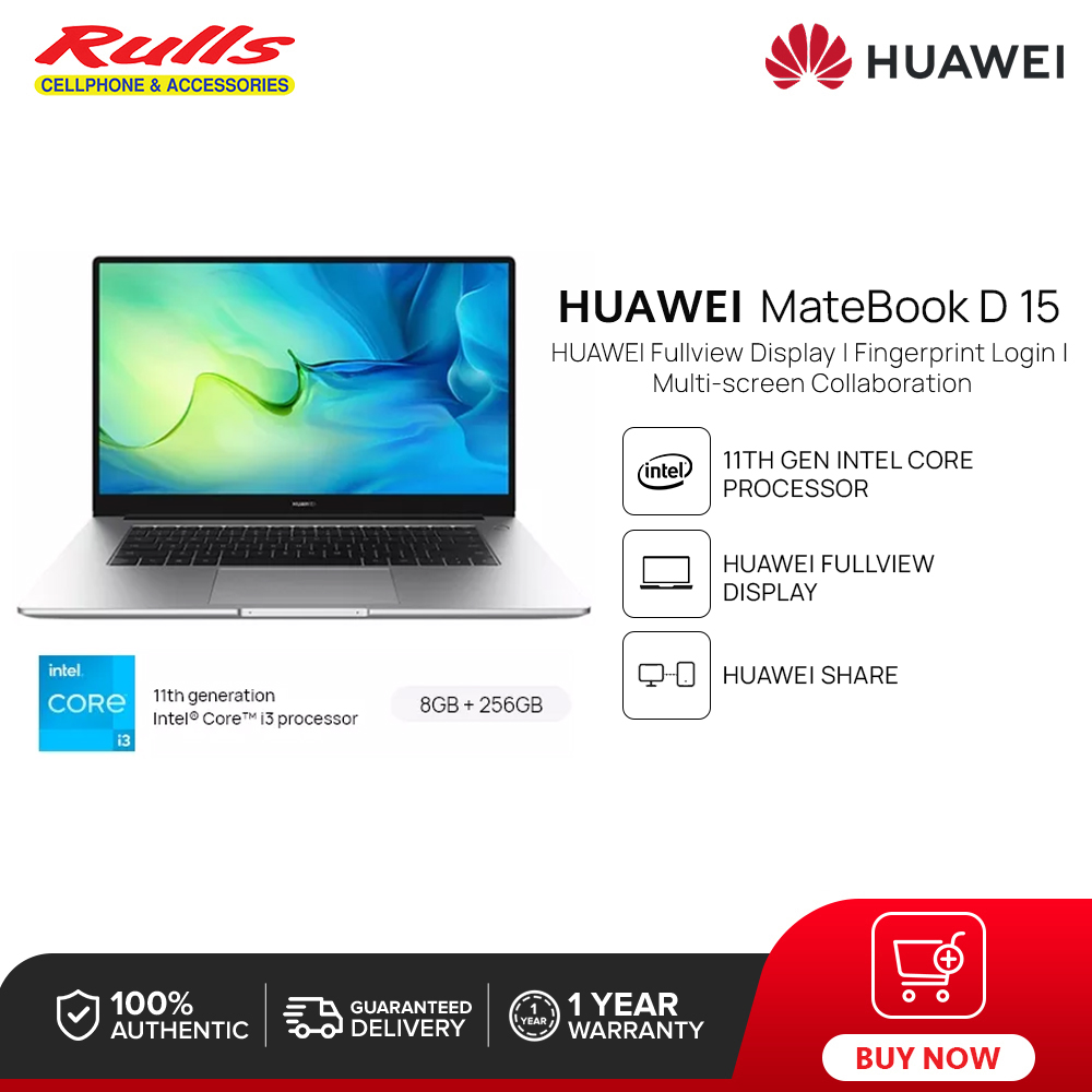 HUAWEI MateBook D 15 Laptop | Intel® Core™ i3-1115G4 | 8GB+256GB | Eye ...
