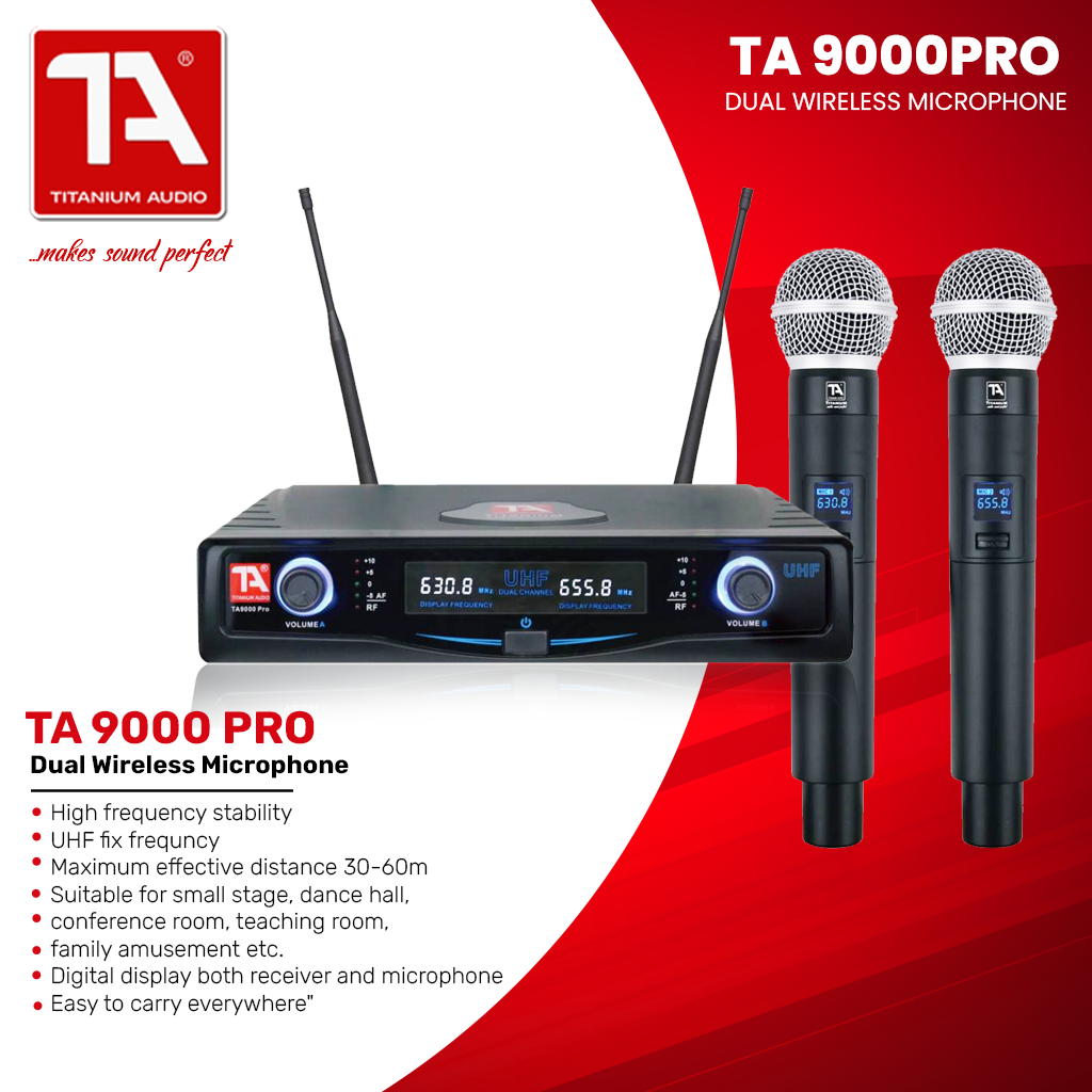 Titanium Audio TA 9000 PRO / UHF Professional Wireless Microphone ...