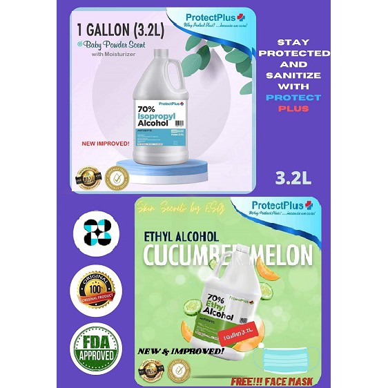 PROTECT PLUS (1GAL/ 3.2L) 70% ALCOHOL ISOPROPYL AND ETHYL (FDA ...
